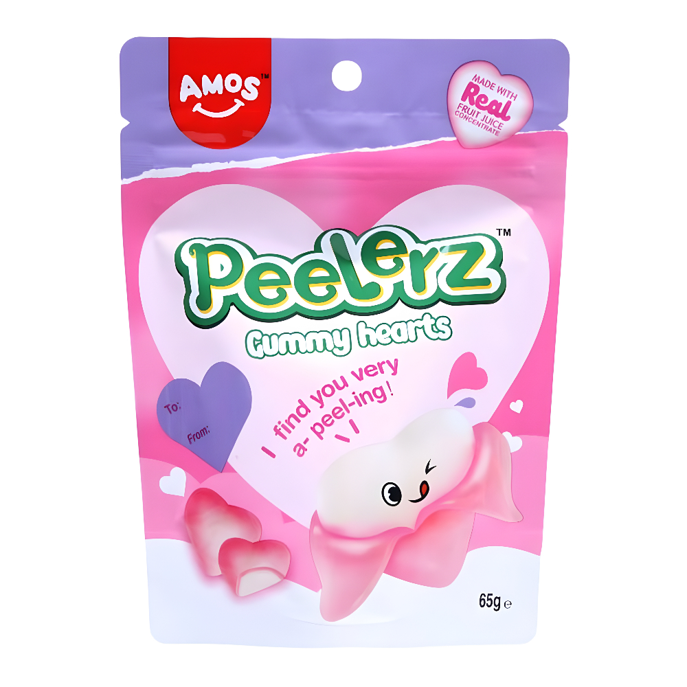 Guminukai AMOS PEELERZ HEARTS, 65g | Candy POP