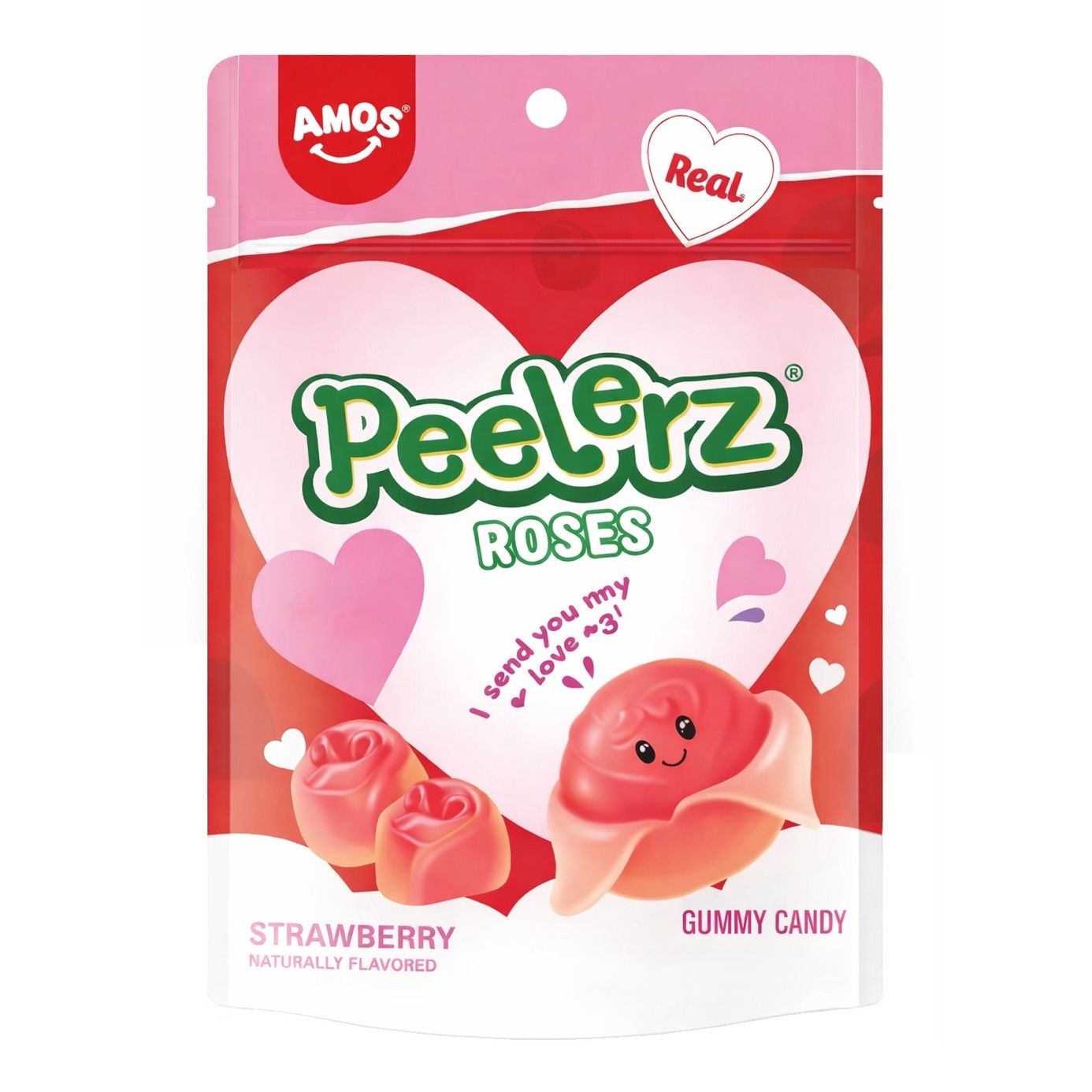 Želejas konfektes AMOS PEELERZ ROSES, 65g | Candy POP